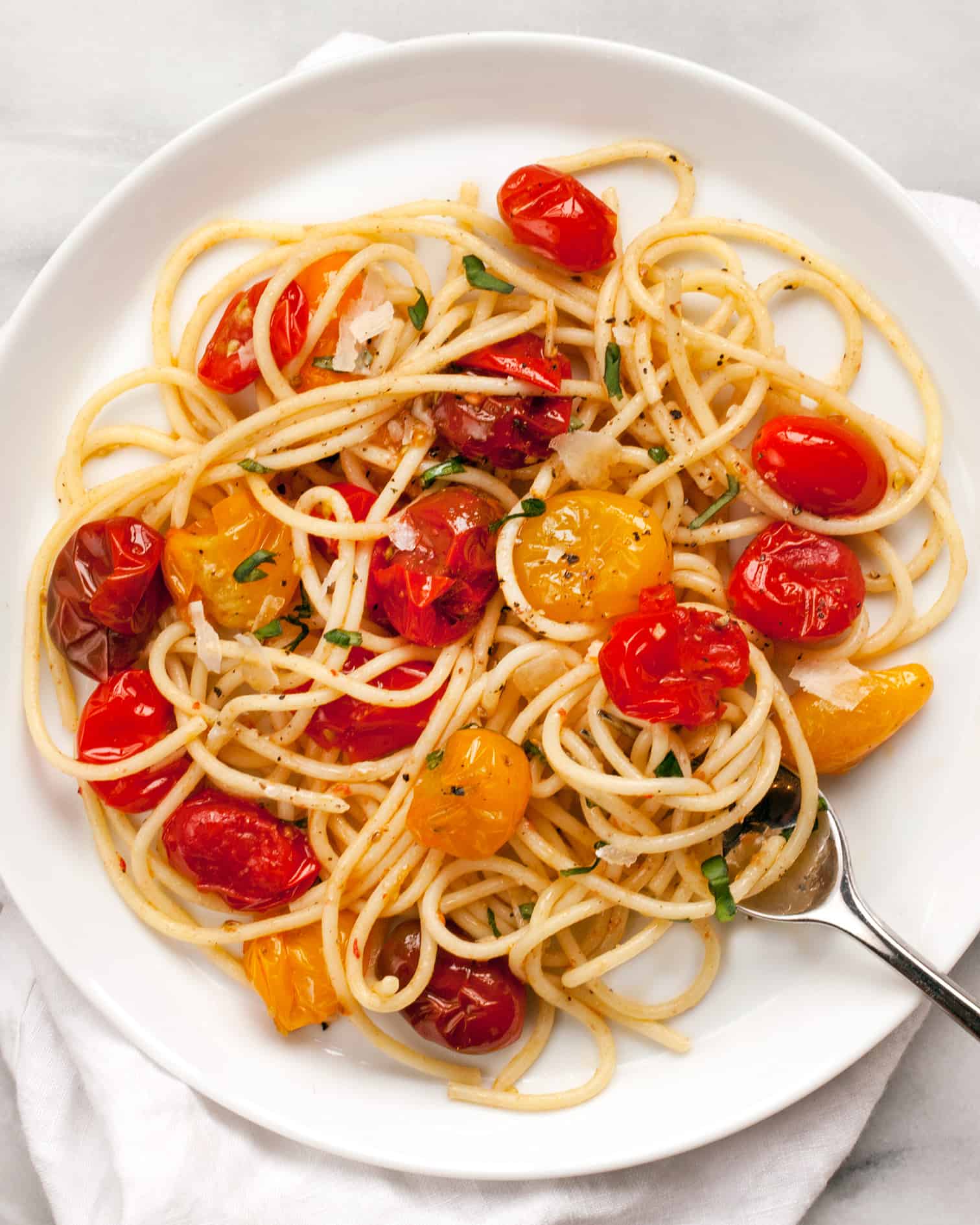Quick And Easy Burst Tomato Pasta Last Ingredient