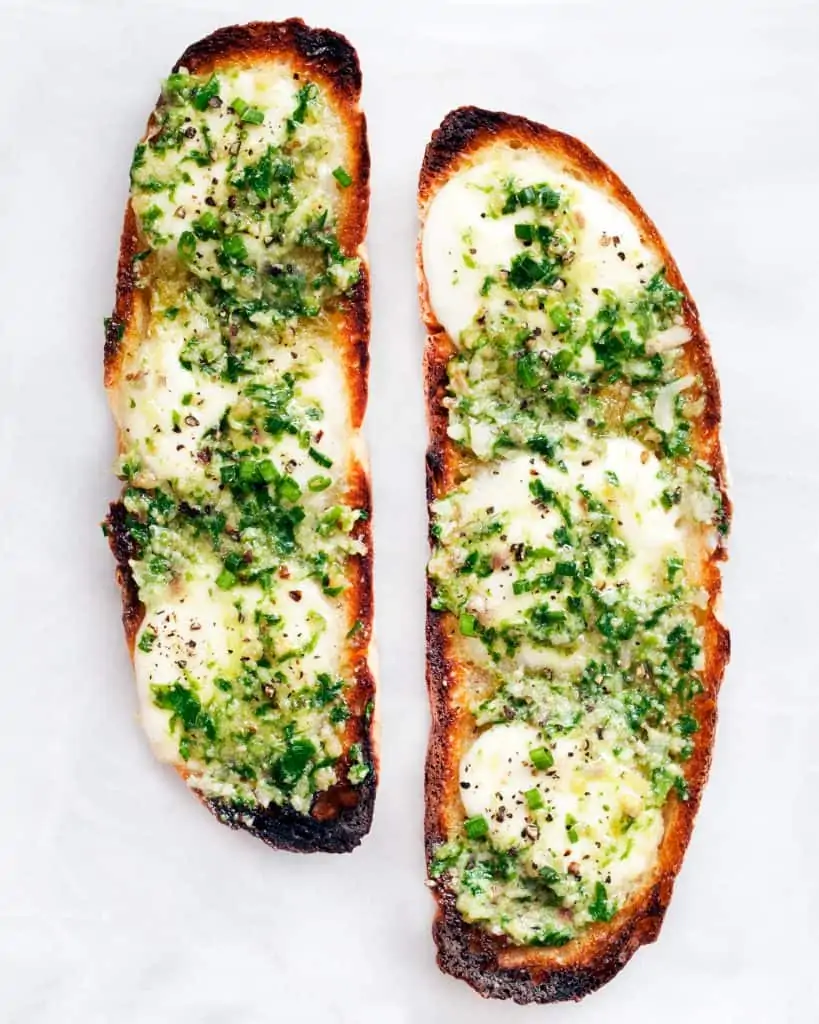 Ramp Garlic Bread with Mozzarella | Last Ingredient