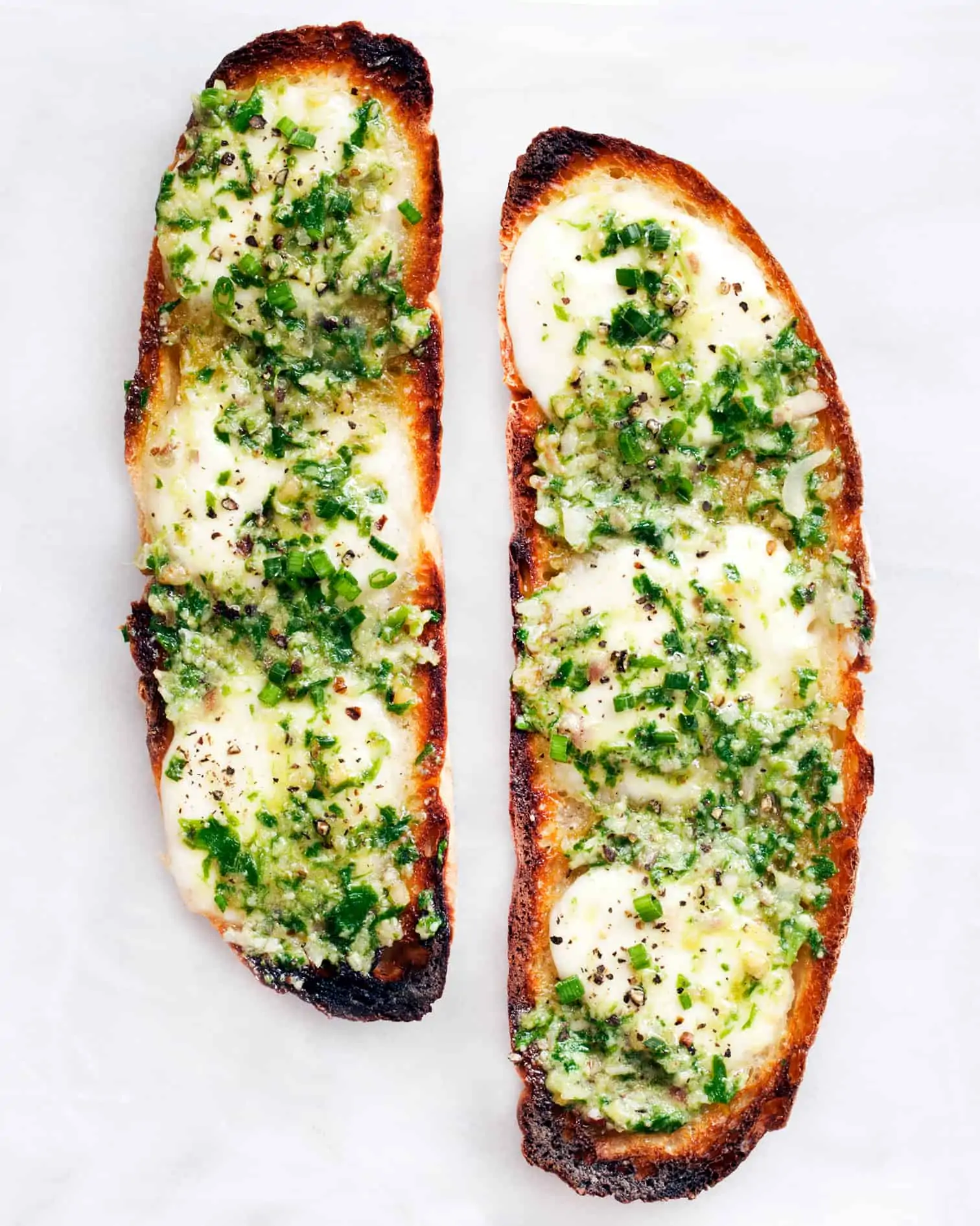 Ramp Garlic Bread with Mozzarella | Last Ingredient