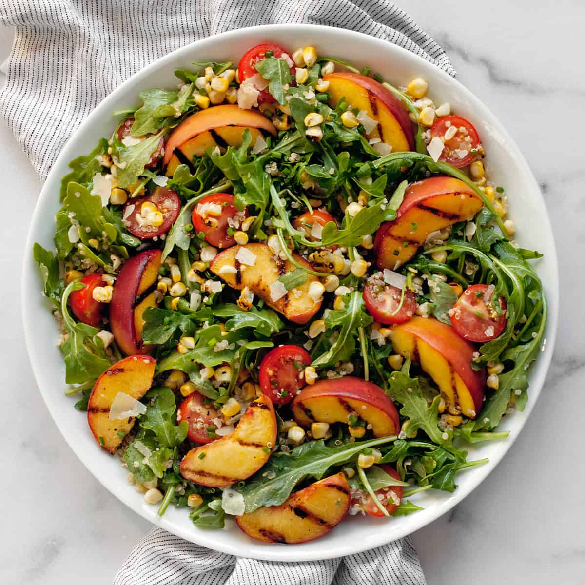 Grilled Peach Salad with Corn and Quinoa - Last Ingredient