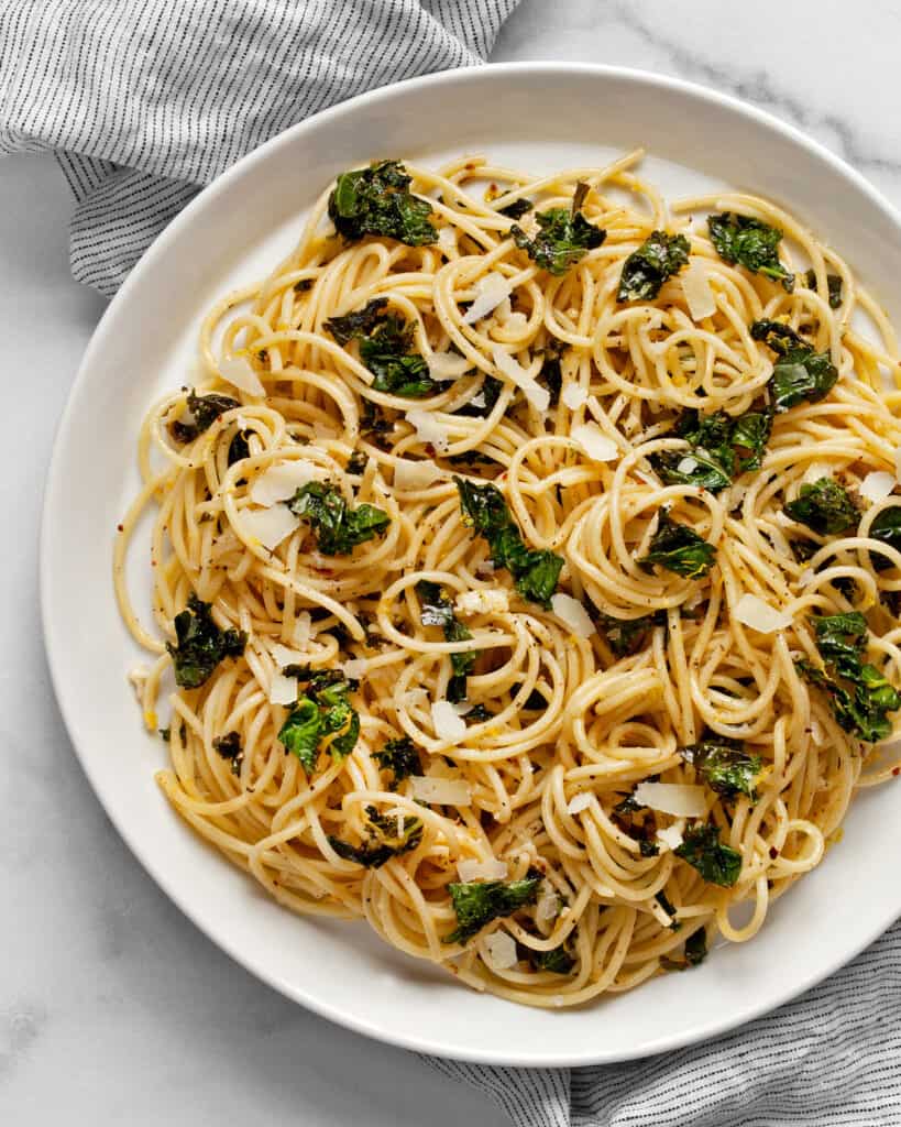 Quick & Easy Lemon Pepper Pasta with Kale - Last Ingredient