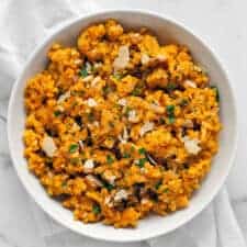 Baked Pumpkin Risotto with Canned Pumpkin - Last Ingredient