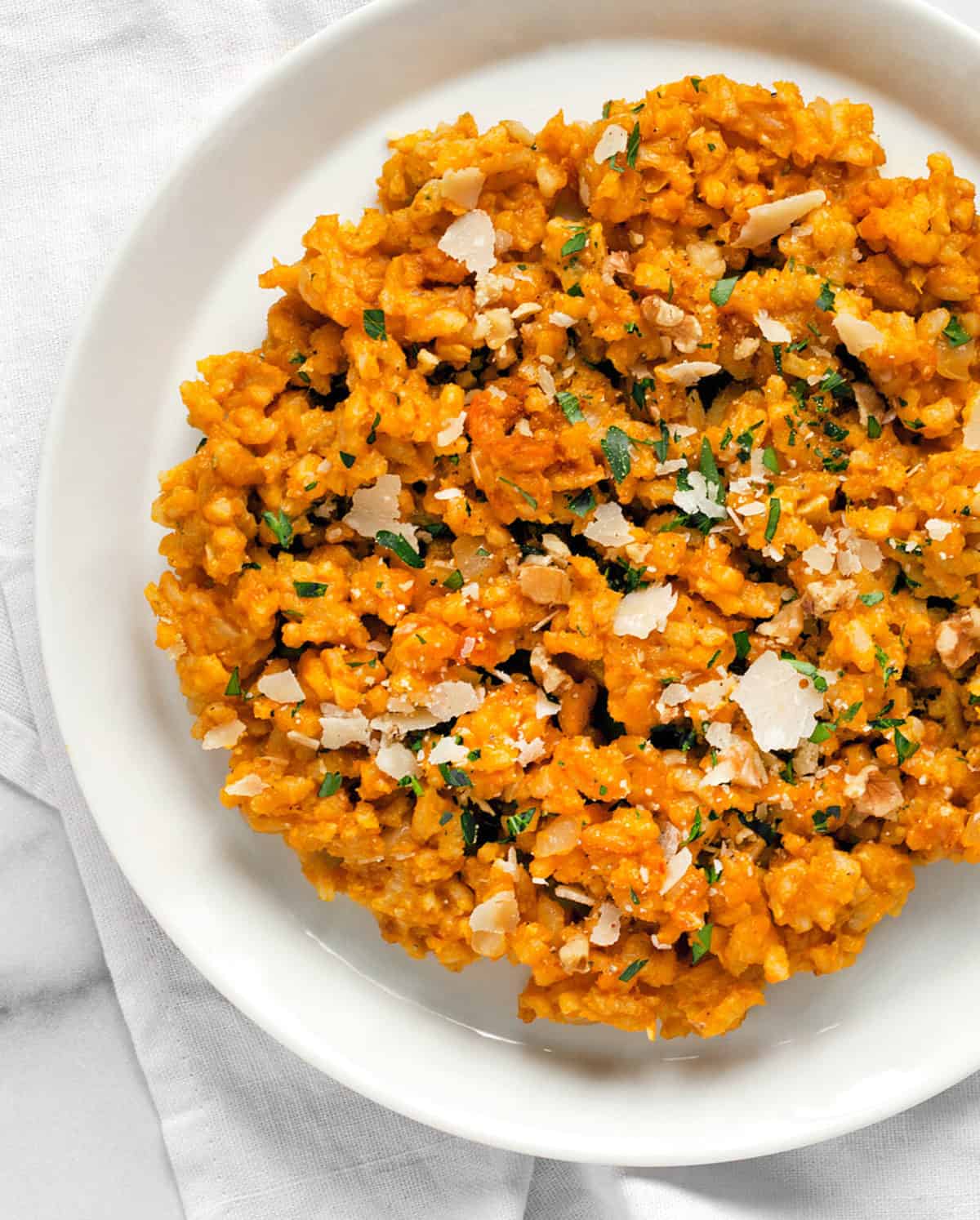 Baked Pumpkin Risotto with Canned Pumpkin - Last Ingredient