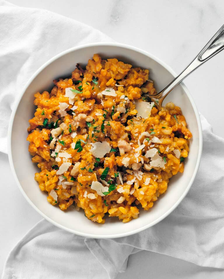 Baked Pumpkin Risotto with Canned Pumpkin - Last Ingredient