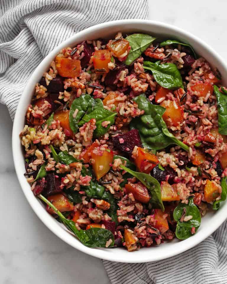 Roasted Beet Wild Rice Pilaf with Baby Spinach - Last Ingredient