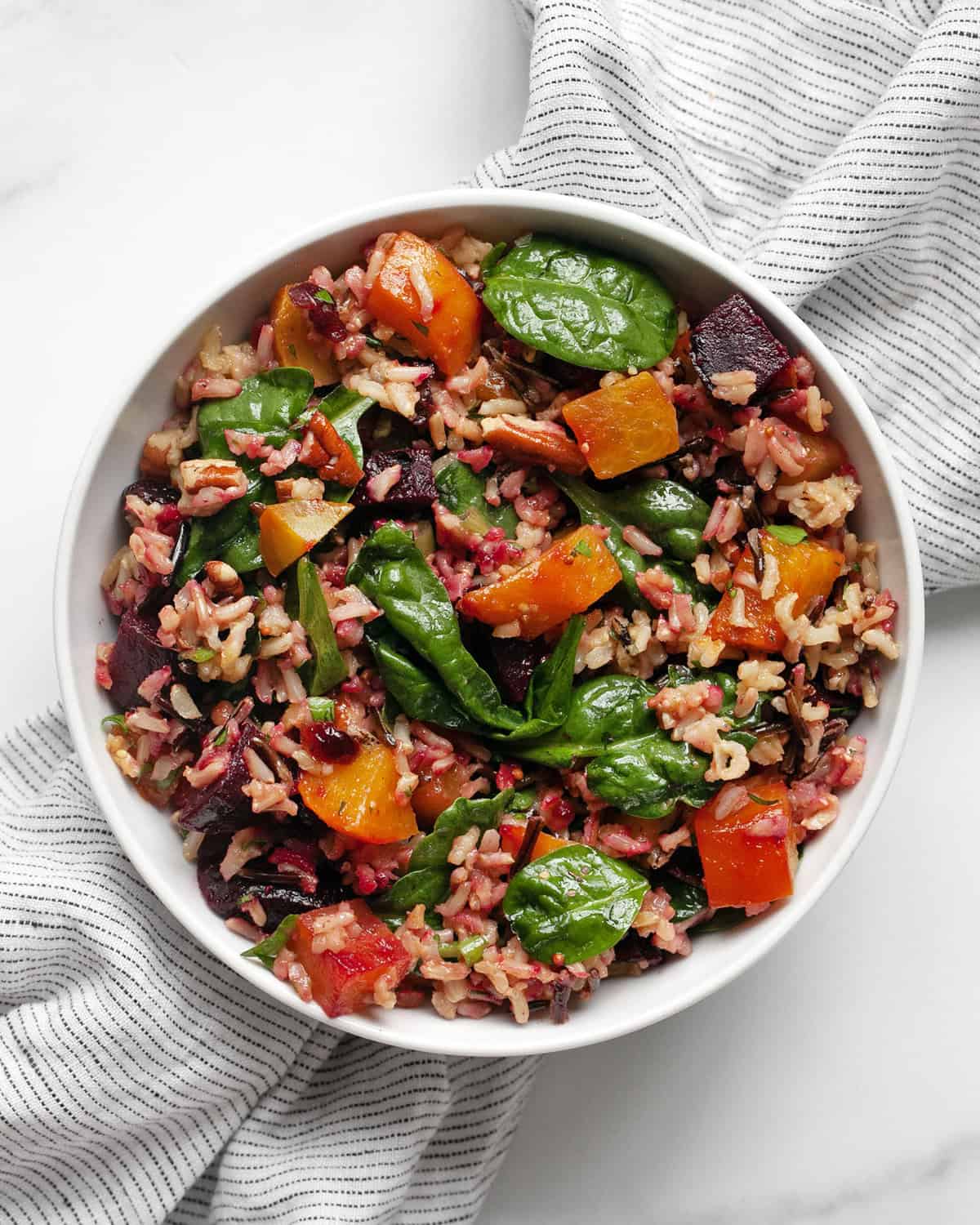 Roasted Beet Wild Rice Pilaf with Baby Spinach - Last Ingredient