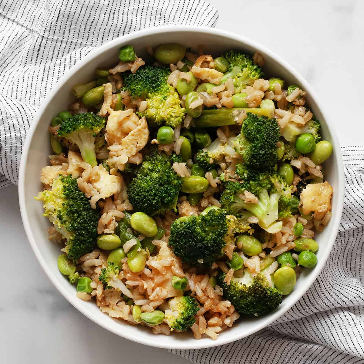 Broccoli Fried Rice with Edamame and Peas - Last Ingredient