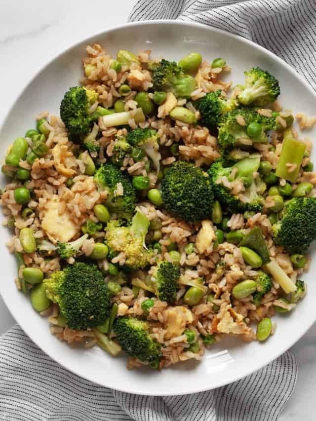 Broccoli Edamame Pea Fried Rice - Last Ingredient