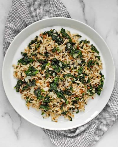 Lemon Kale Orzo with Garlic & Breadcrumbs | Last Ingredient