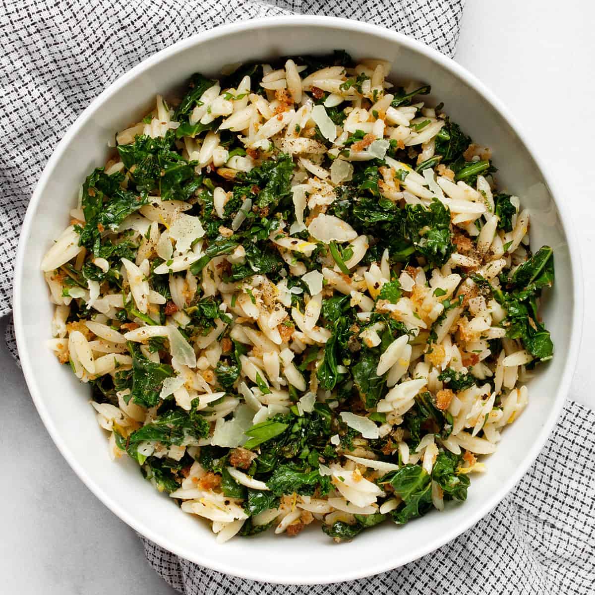 Lemon Kale Orzo with Garlic & Breadcrumbs | Last Ingredient