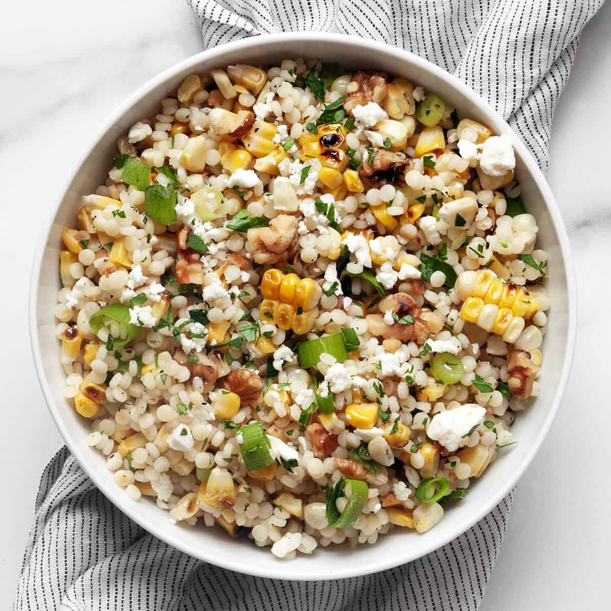 Grilled Corn Couscous with Lemon & Feta - Last Ingredient