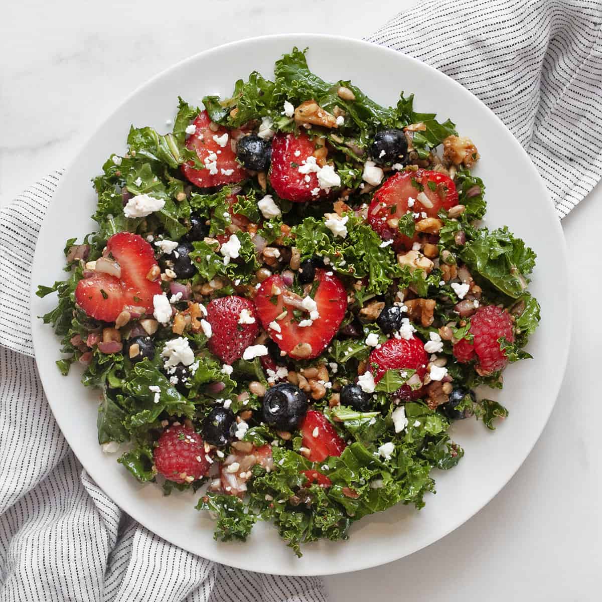 Mixed Berry Salad with Kale and Goat Cheese - Last Ingredient