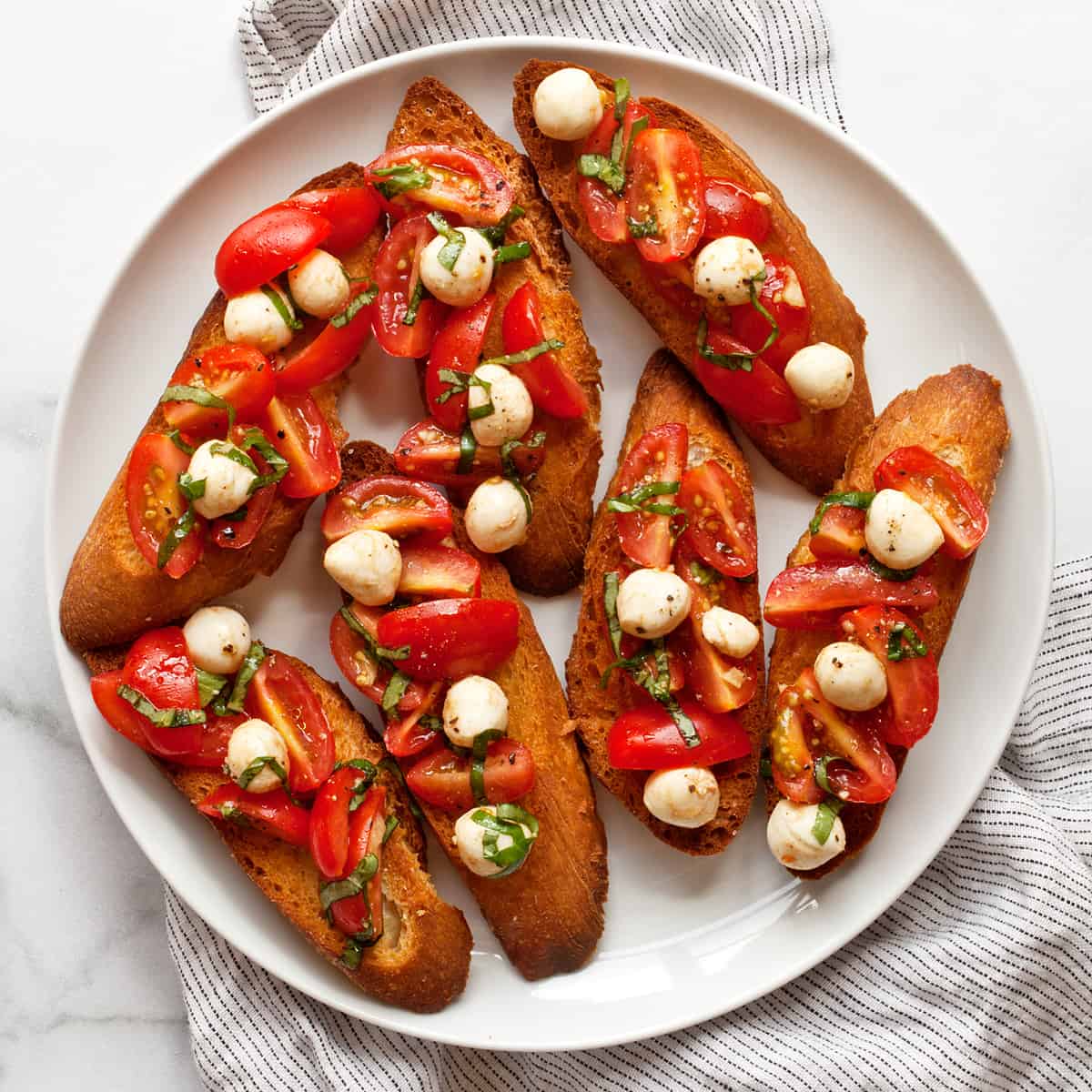 Easy Caprese Bruschetta with Fresh Mozzarella - Last Ingredient