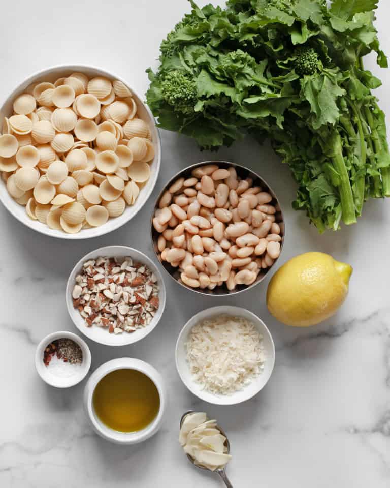 Lemon Rapini Pasta with White Beans & Almonds - Last Ingredient