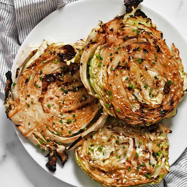 Grilled Cabbage Steaks with Tahini Ginger Marinade - Last Ingredient
